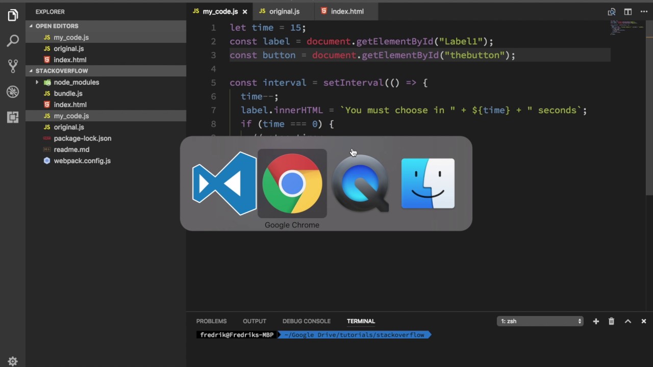 solving a JavaScript stackoverflow question about a timer that does not reset on click
