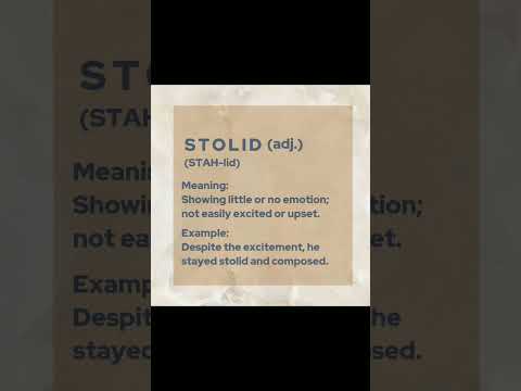 #shorts vocabulary | STOLID