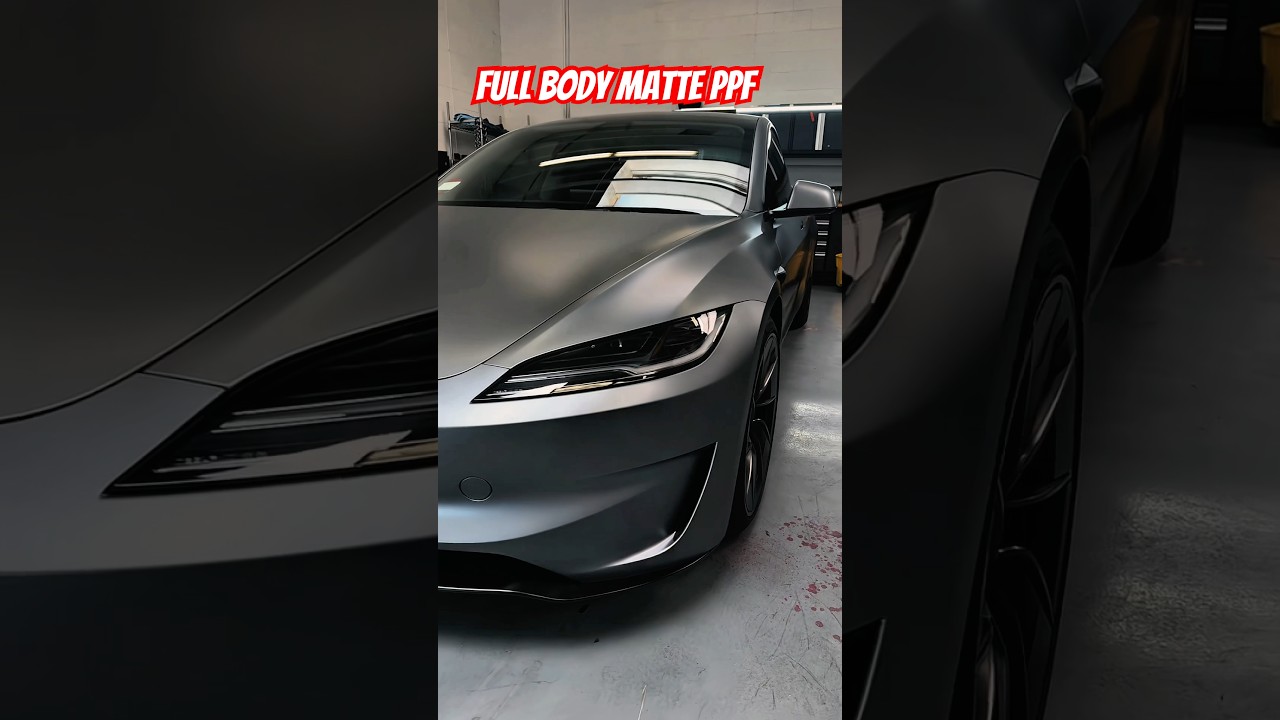 Full body matte paint protection , ceramic coating and ceramic tint from #llumar #automobile #tesla