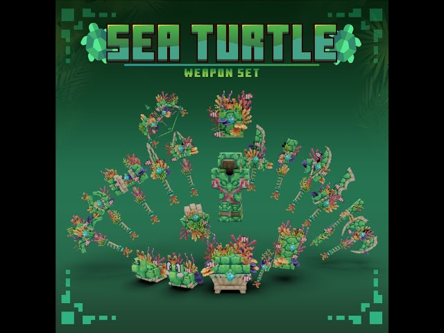 Sea Turtle Animated Weapon Set Minecraft Texture Pack