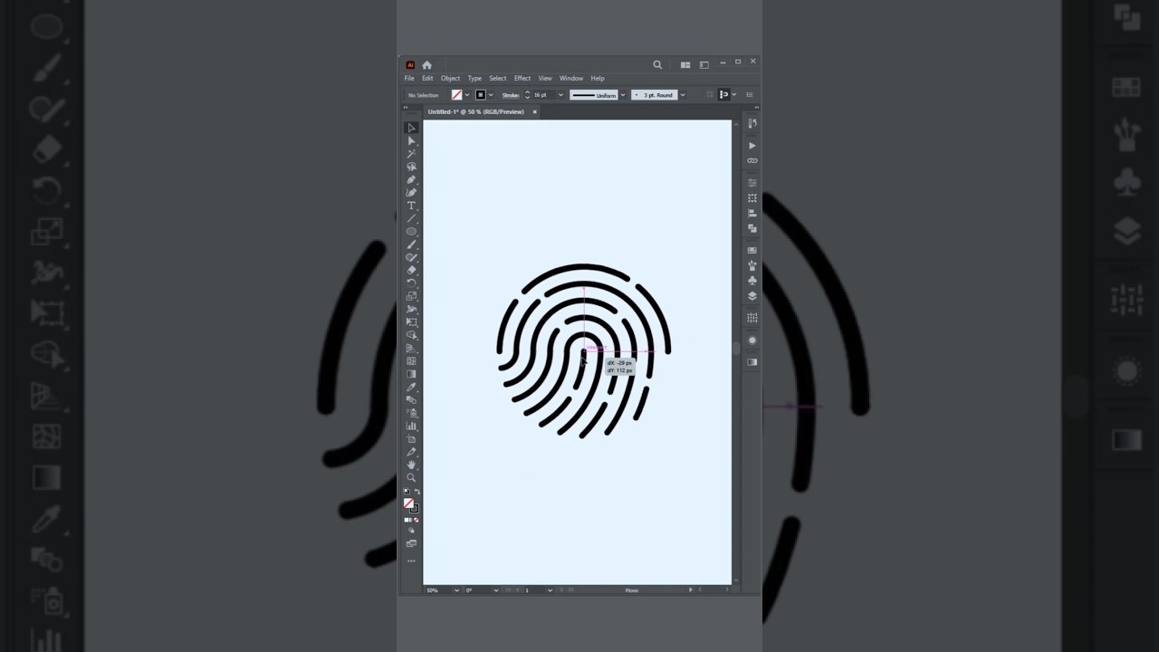 illustrator Tutorial #graphicdesigner #ai #fingerprint