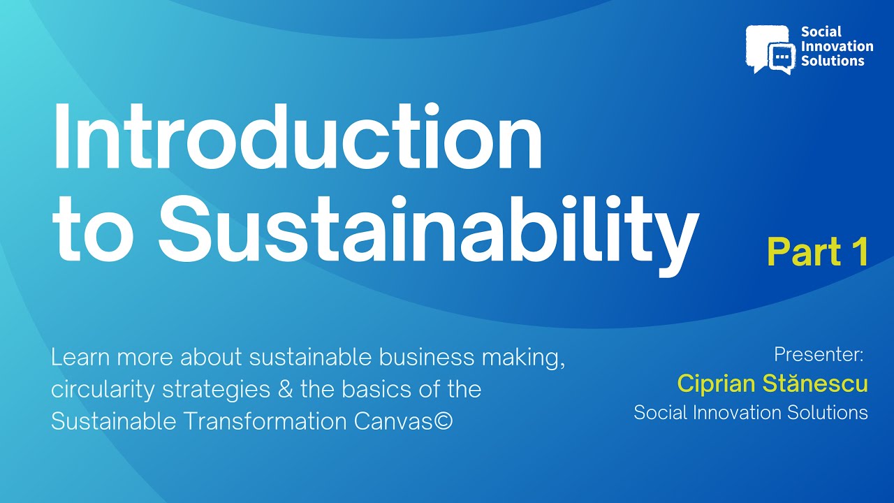 Introduction to Sustainability. Part 1