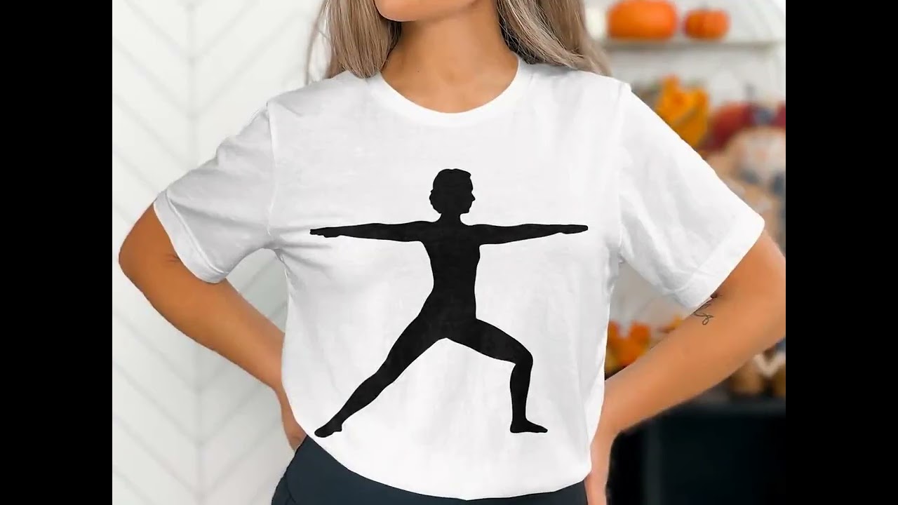 Reverse Warrior Yoga Pose Silhouette SVG, Viparita Virabhadrasana Clipart, Yoga Strength Pose Vector