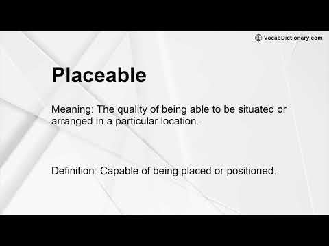 Placeable Meaning