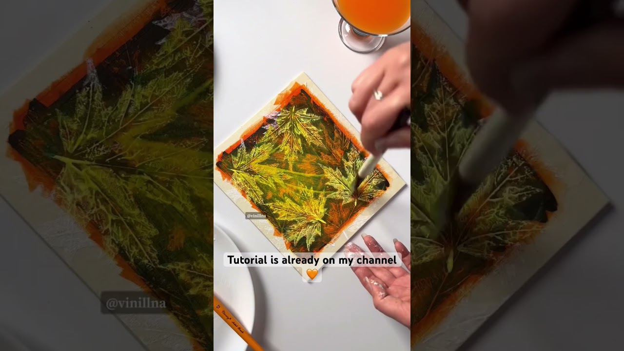 Maple leaf impressions painting / Maple leaf painting / Fall leaves painting / Autumn leaves