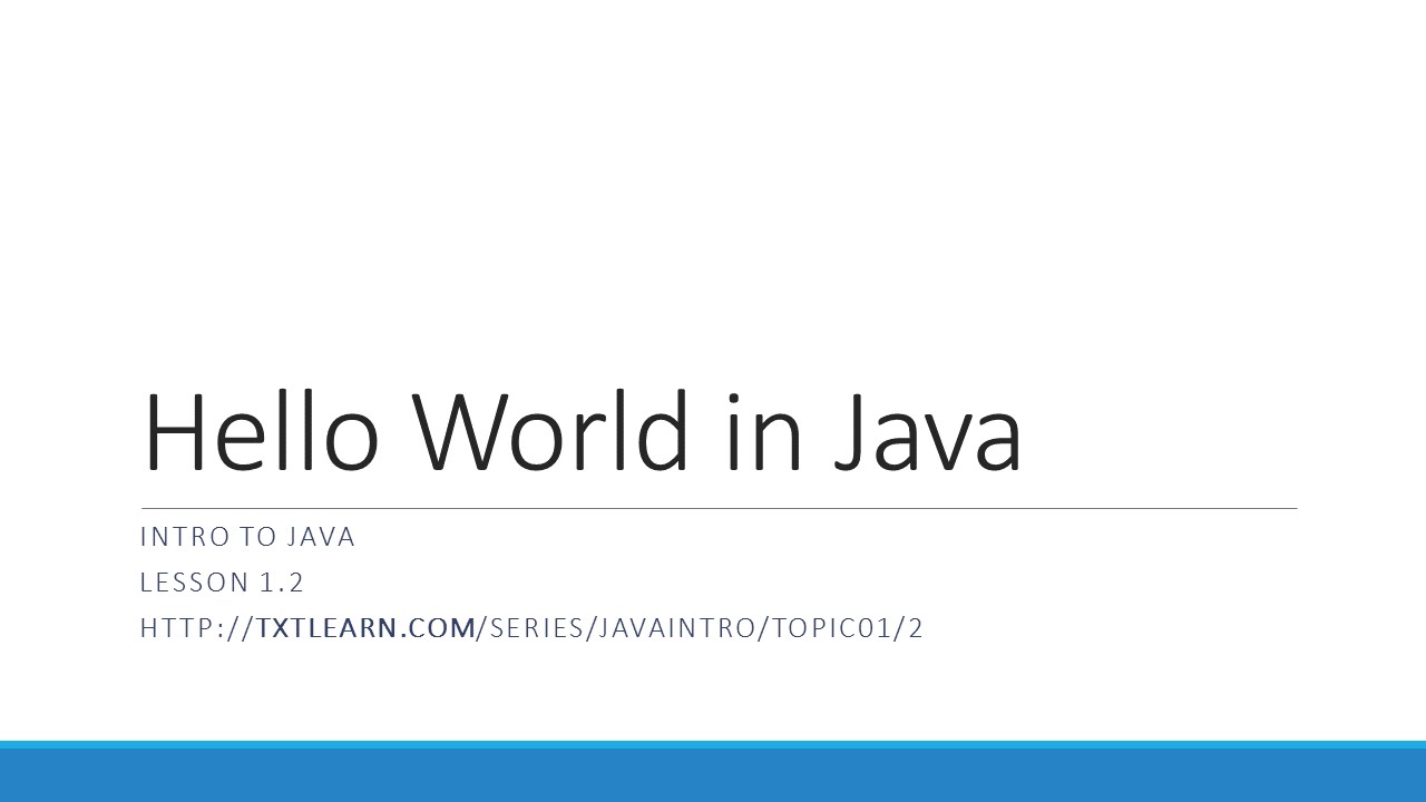 Hello World Exercise - Java (1.2)