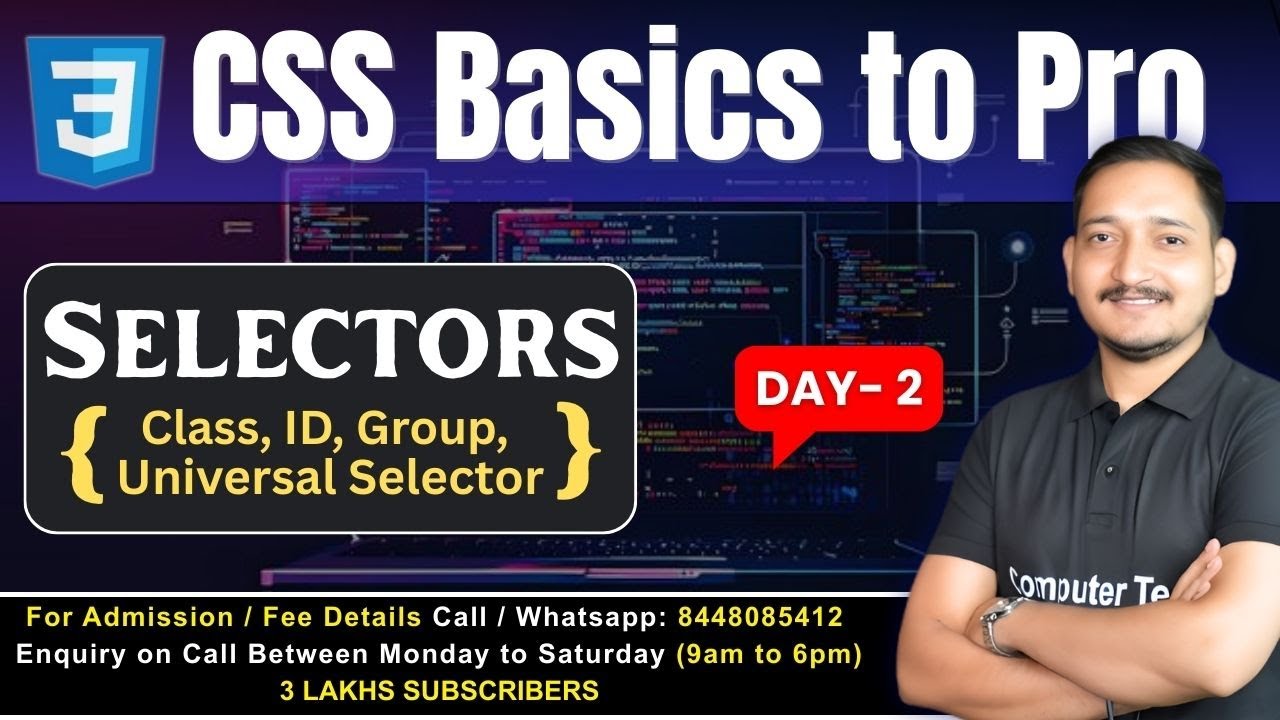 #2 CSS Selectors (Class, ID, Group, Universal Selector) | CSS Tutorial for Beginners | CTA