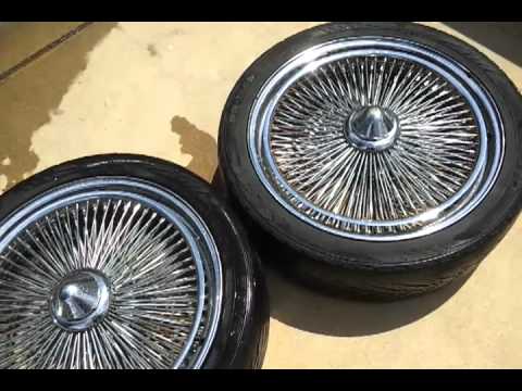 22" Chrome 150 Spoke Wire Wheels W/ Spinners
