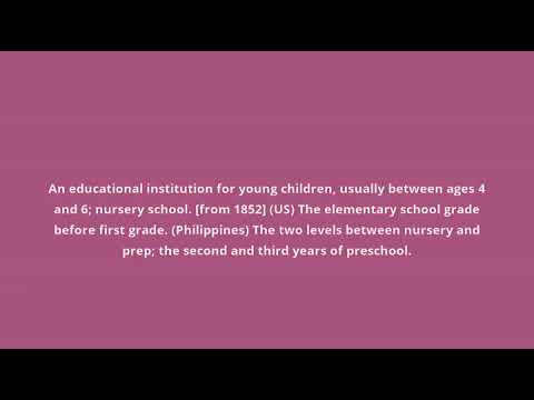 what is the meaning of kindergarten