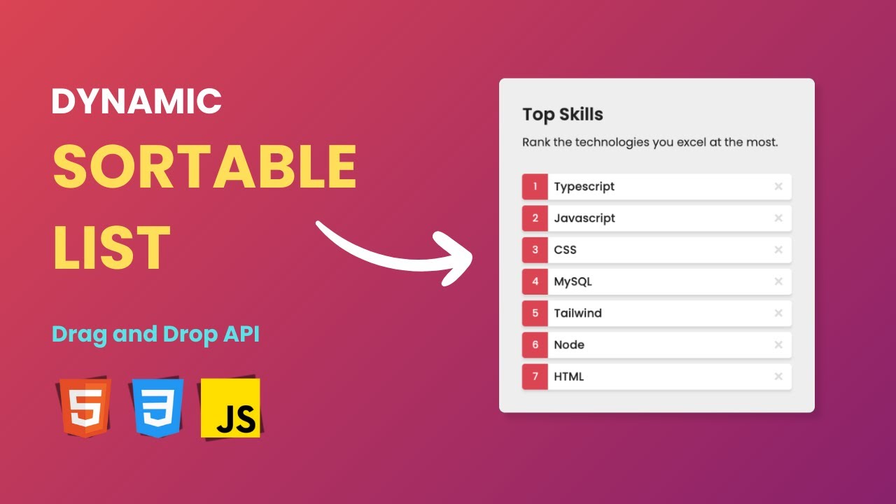 Create a Dynamic Sortable List in Javascript