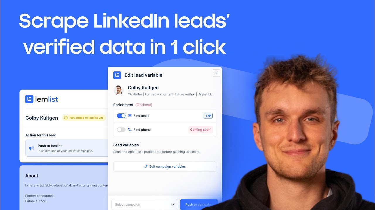 Scrape LinkedIn leads' verified data in 1 click
