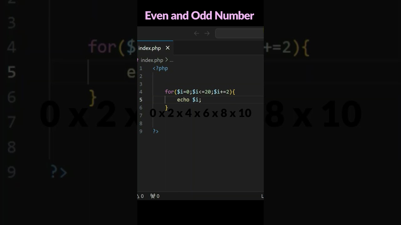 PHP For Loop Print Even & Odd Numbers | Numbers print with for loop | urdu/hindi #code #phptutorial