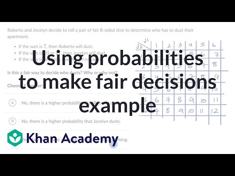 Using probabilities to make fair decisions example (video) | Khan Academy