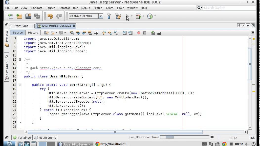 Simple example of Java HttpServer