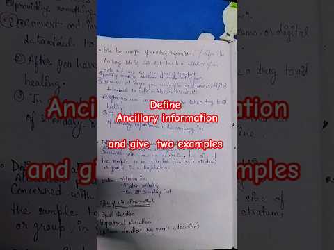 Define Ancillary information and give two examples #statistics #ancillary #ancillaryinformation