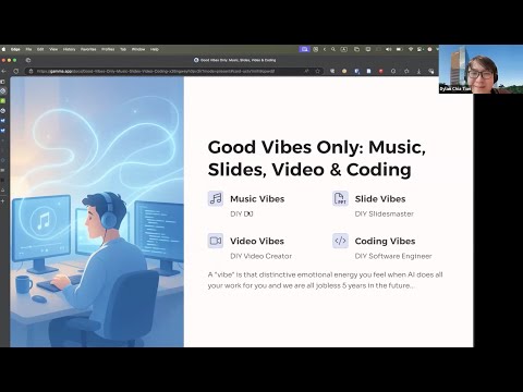 Good Vibes Only with Dylan Chia: Lyria (Music), Veo3 (Video), Gamma (Slides), GitHub Copilot (Code)