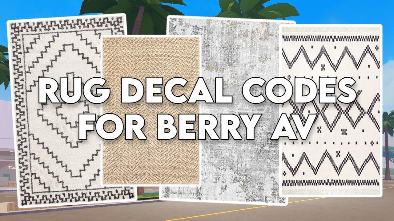 REALISTIC RUG DECAL CODES For Berry Avenue & Bloxburg | Roblox Video