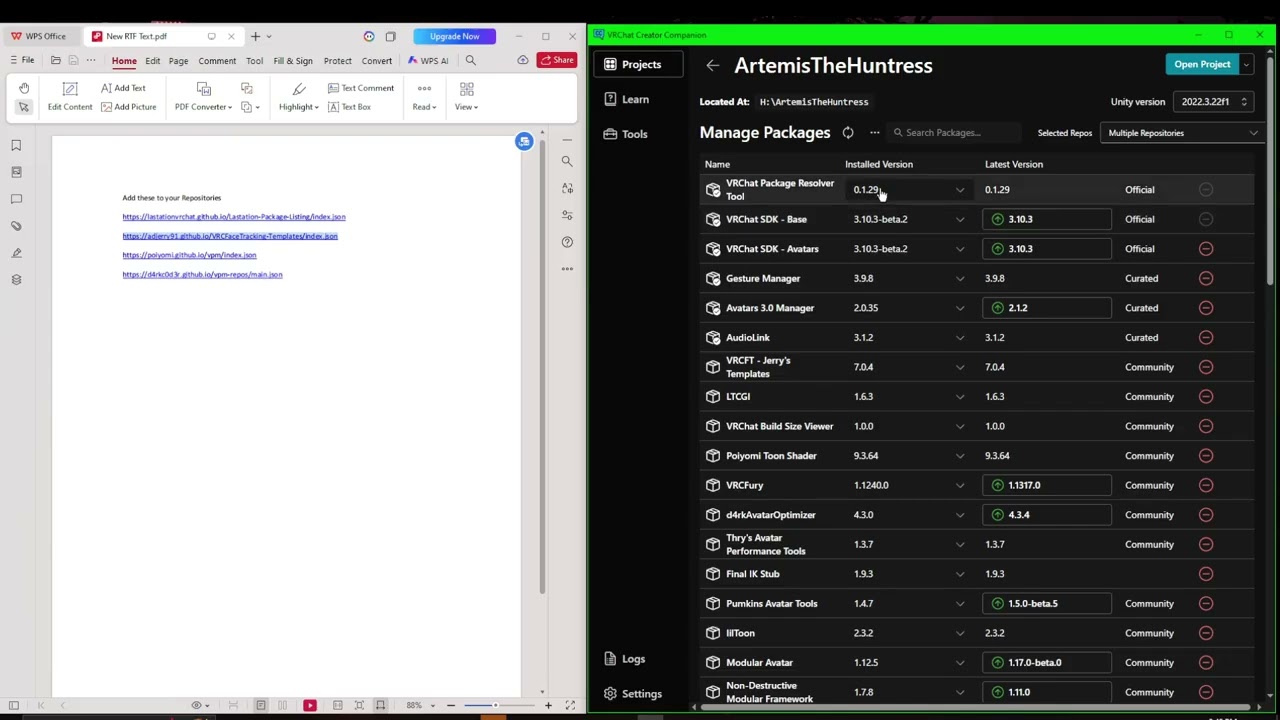How to add Repositories to your creator companion for Artemis