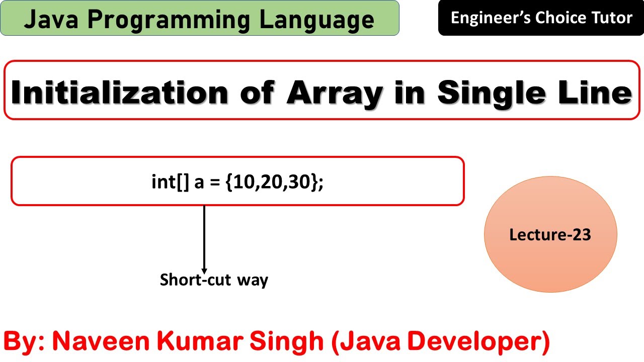 Initialization of Array in Single line | Java Programming Language | Java