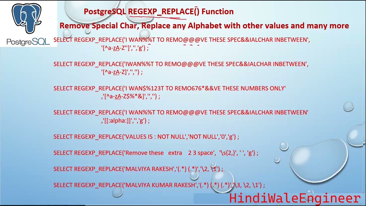 Master PostgreSQL REGEXP_REPLACE() Function | Remove Special Characters & Replace Alphabets