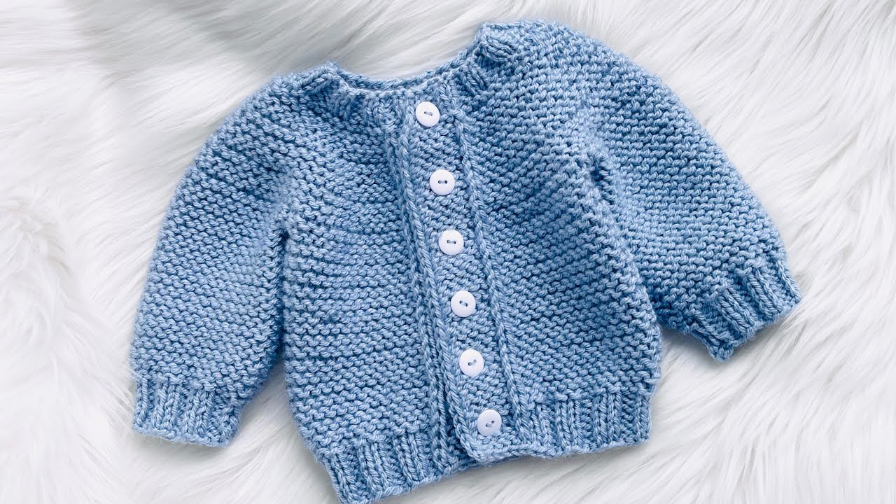 Little Laurel Baby Cardigan Sweater Easy Knit Pattern Beginner Friendly Tutorial LEFT HANDED