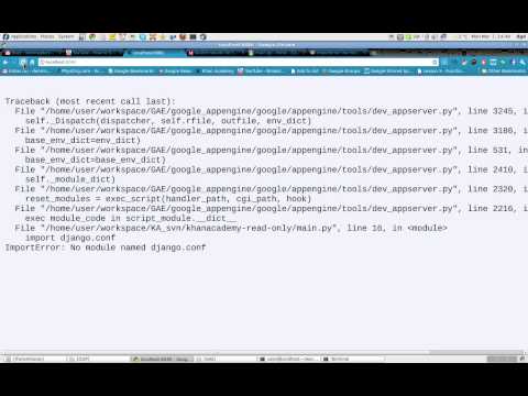 ImportError: No module named django.conf with google app engine and Khan Academy