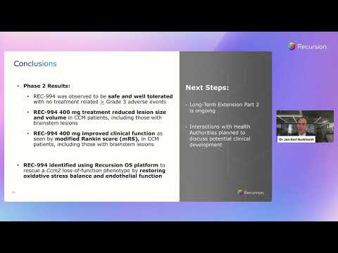 Recursion's CCM Ph2 Data Webinar (SYCAMORE Trial)