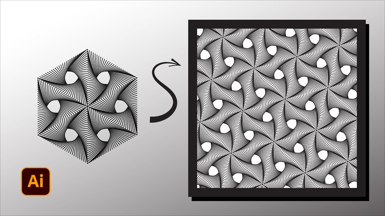 How to create Hexagon Geometry Pattern Design | Adobe Illustrator 2023