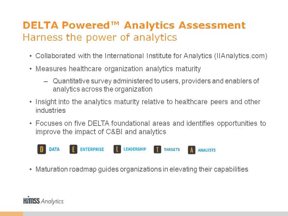 Overview of the DELTA Powered Analytics Assessment