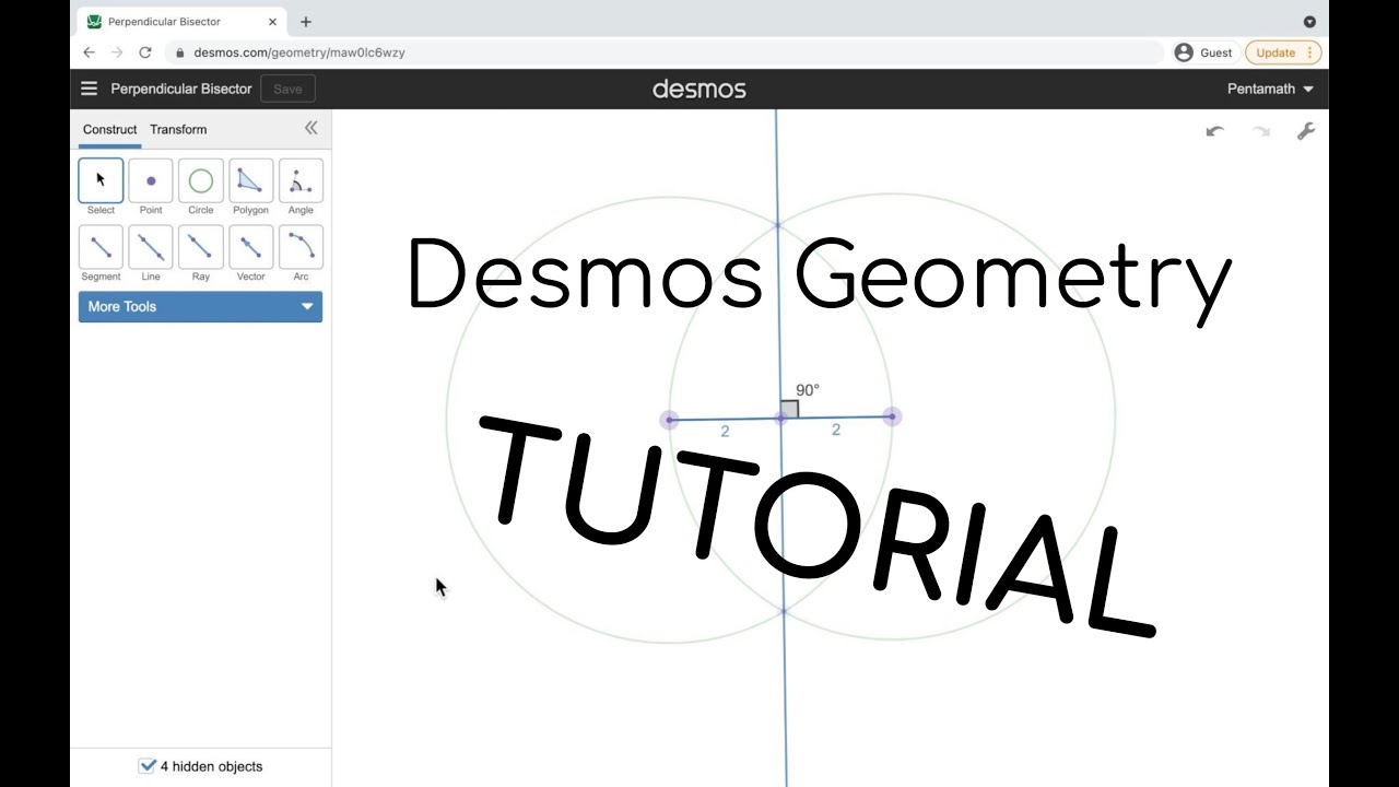 Desmos Geometry TUTORIAL (+ 1. Perpendicular Bisector Construction)