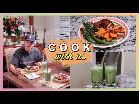 Cook With Us: Air Fried Chicken Thighs & Matcha Boba! Christine Le