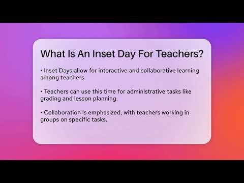 What Is An Inset Day For Teachers? - Childhood Education Zone