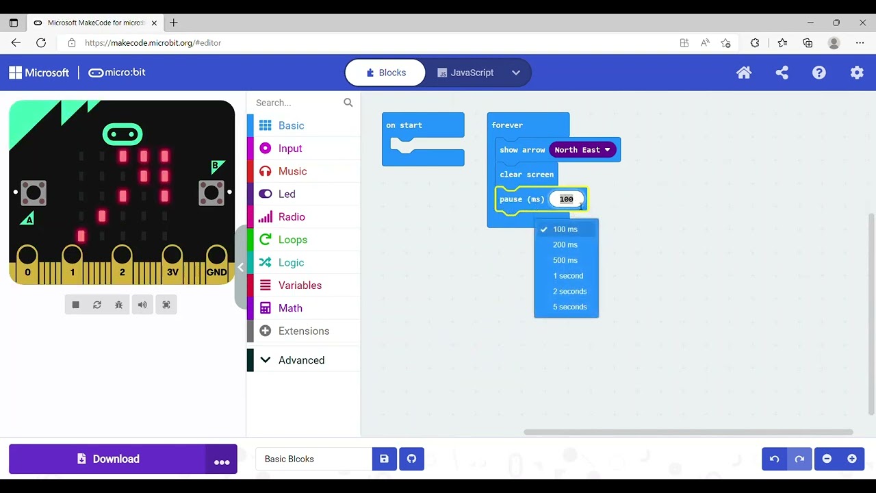 Micro:bit Tutorial #3: Understanding Basic Code Blocks