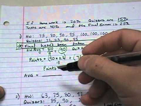 computing your average in a course before and after the final exam.MOD