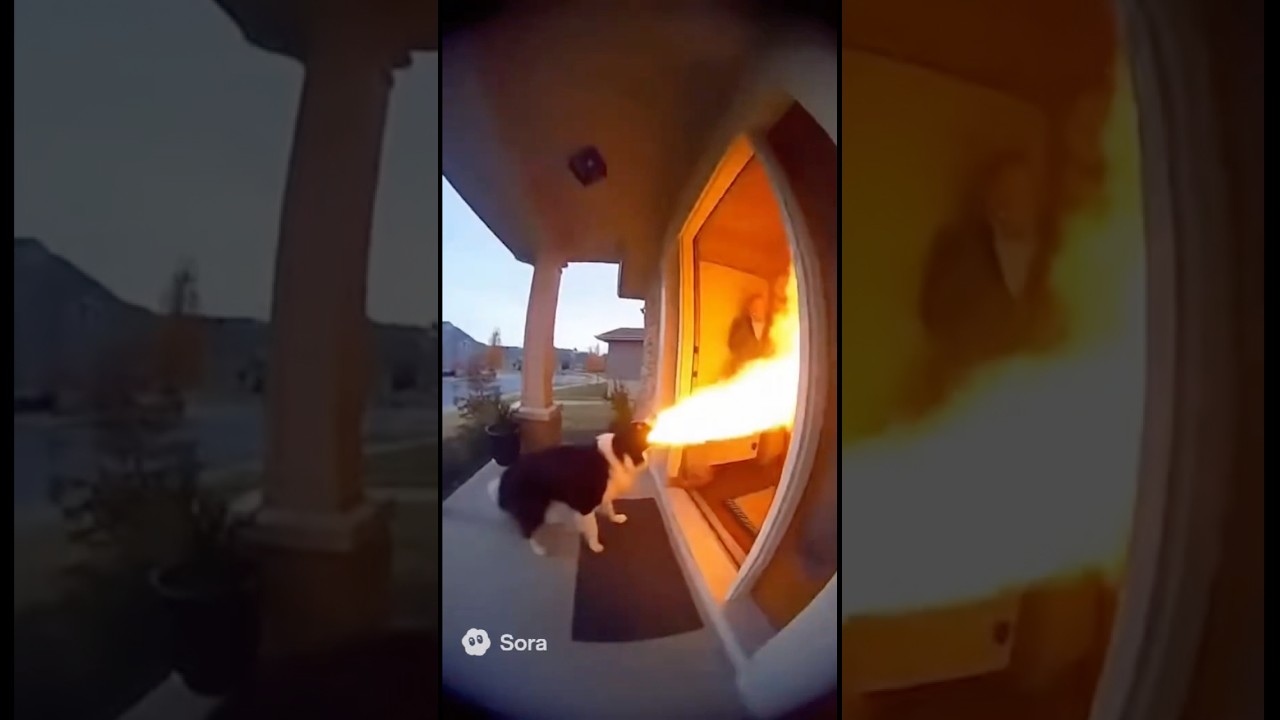 A fire breathing Pibble 😱🔥 #ai #soraai #pibble #aishorts #aivideo #youtubeshorts #shorts