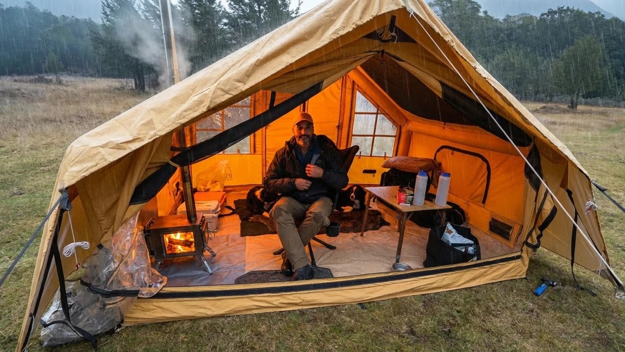 RBM Panda Air Medium Review — Compact Inflatable Tent with Stove Setup