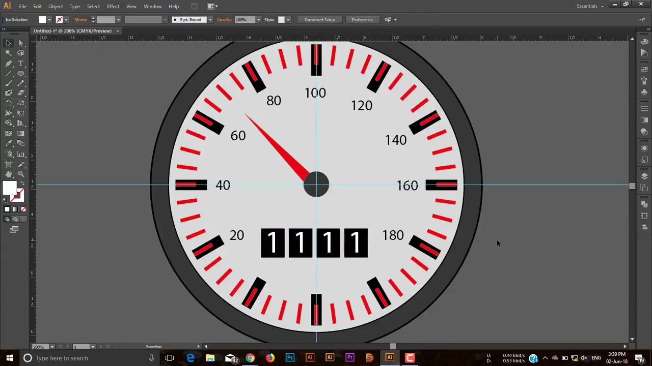 How to Design Speed meter | Adobe Illustrator |  Optimized Design
