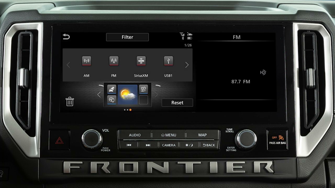 2025 Nissan Frontier - Control Panel and Touch Screen Overview
