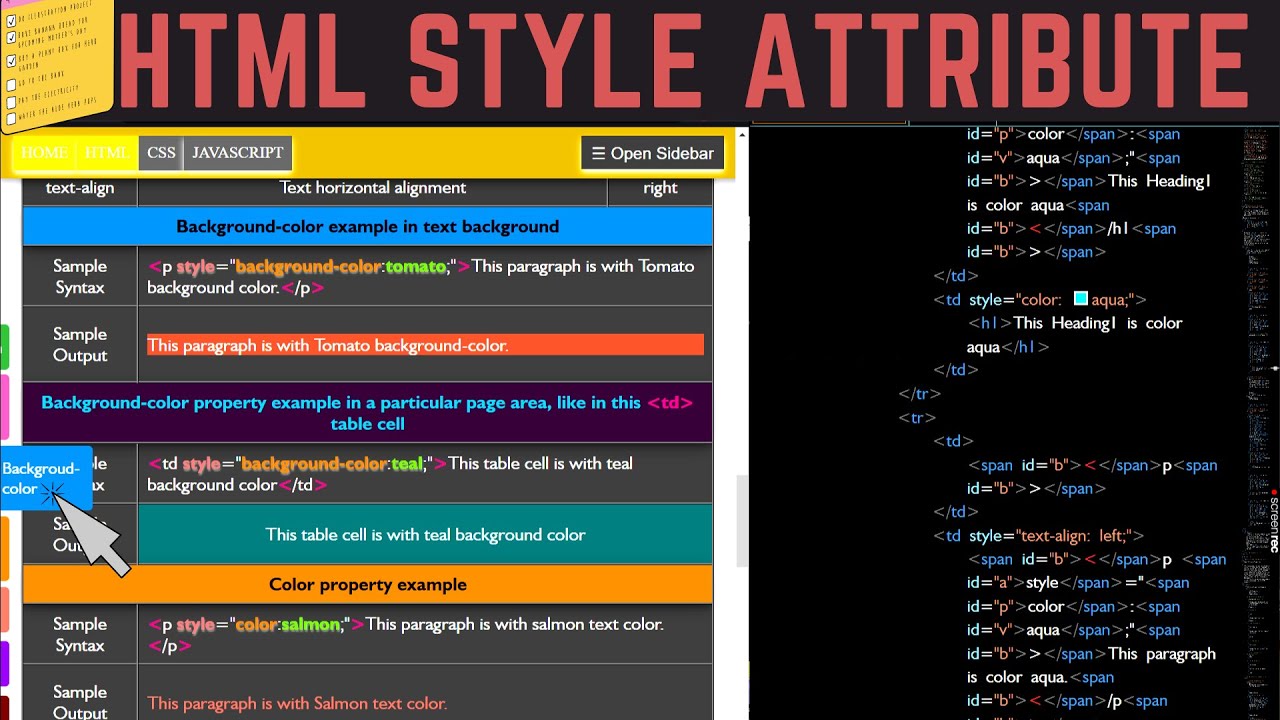 CODING PROCESS | HTML STYLE ATTRIBUTE PAGE DONE | JULSTUB
