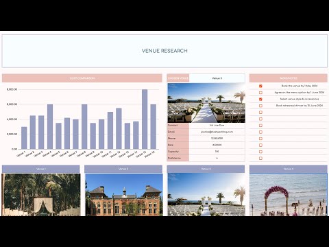 Wedding Planner Spreadsheet Template for Google Sheets & Excel