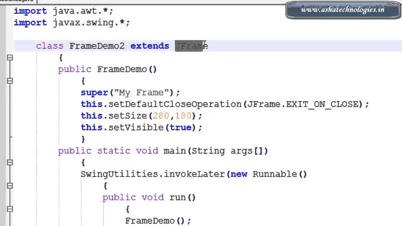 Java Swings Tutorials  1  Creating Frame in java using swings