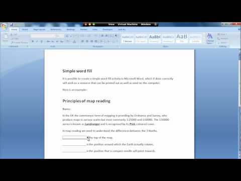 Creating a ‘Gap fill’ activity within Microsoft Word 2007 – Dave Foord ...