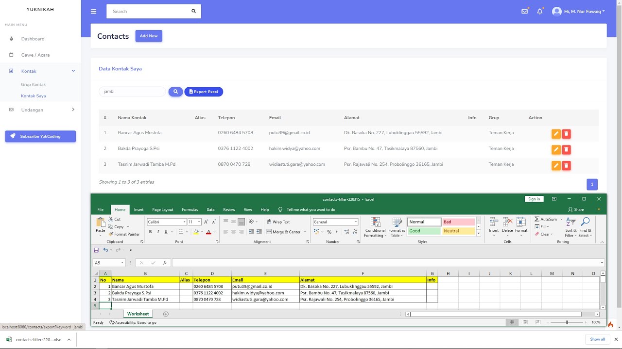 Export Data Excel Sesuai Filter di CodeIgniter [36]