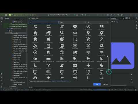 [ Solved ] Vector Asset Icons (Material Icons) Not Showing in The List - Android Studio