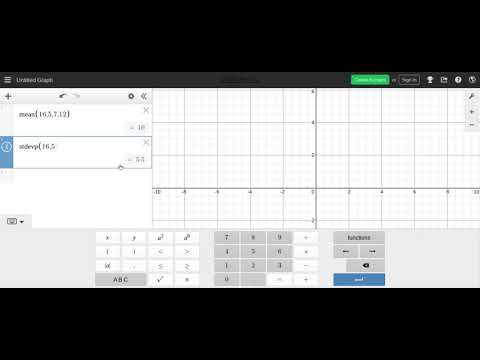 Alg 2 Finding the Standard Deviation and mean using Desmos.com