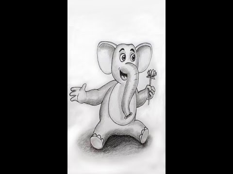 How to draw Elephant Step by Step | Easy Elephant Drawing | Easy cartoon Elephant Drawing | #Shorts