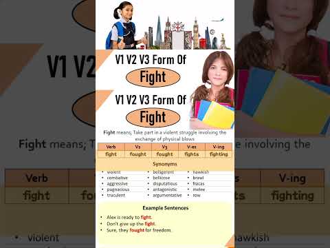 FIGHT Present Past Past Participle- Sentence example with Fight Verbs | Synonyms | Sentence