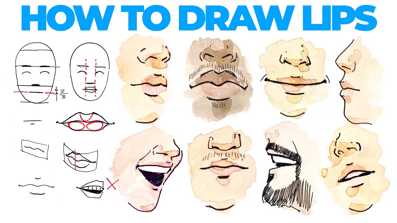 How to draw SIMPLE LIPS (mouth) | Easy tutorial for BEGINNERS!