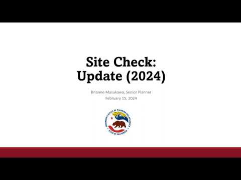 Site Check: Update (2024)