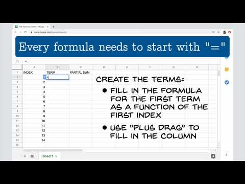 Using a spreadsheet and desmos to plot sequences of partial sums
